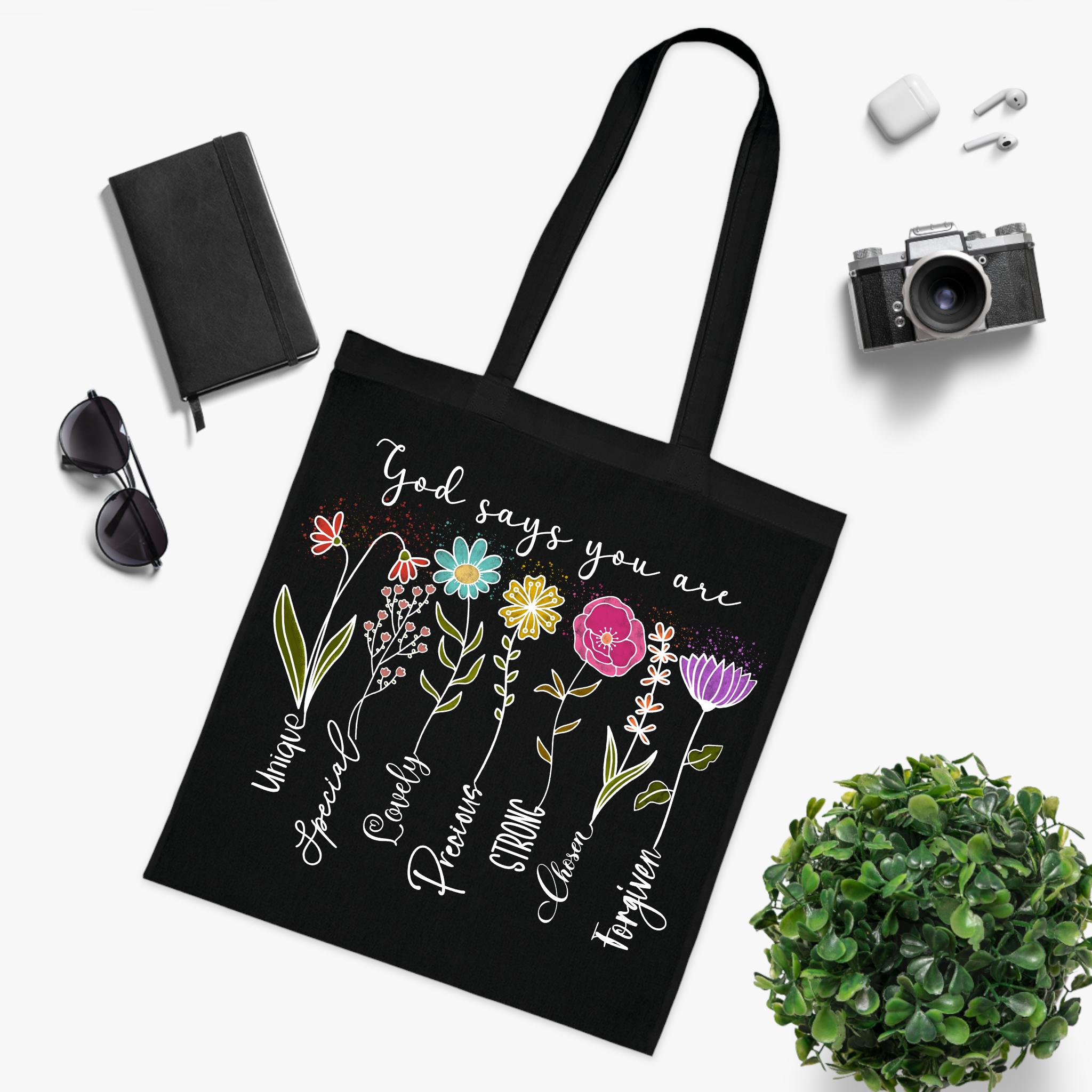 Floral Bible Verse Tote Bag: Personalized Christian Gift - Etsy