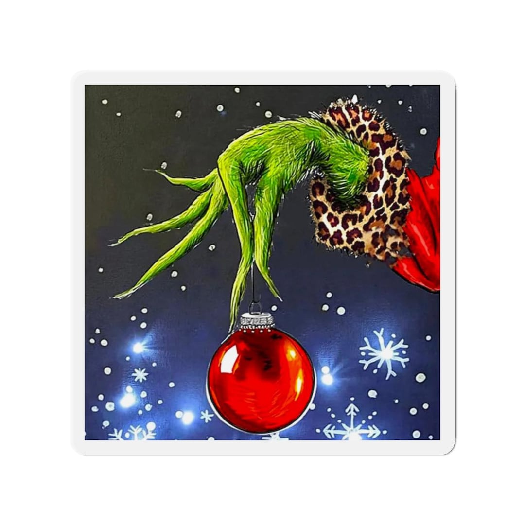 Grinch Finger Holding an Ornament Die-cut Magnet, Christmas Decor ...
