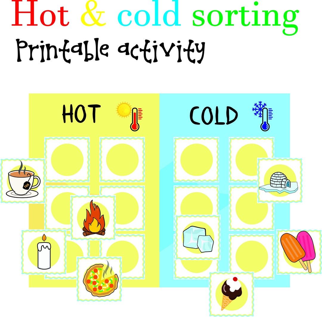 Hot & Cold Sorting Activity Printable - Etsy