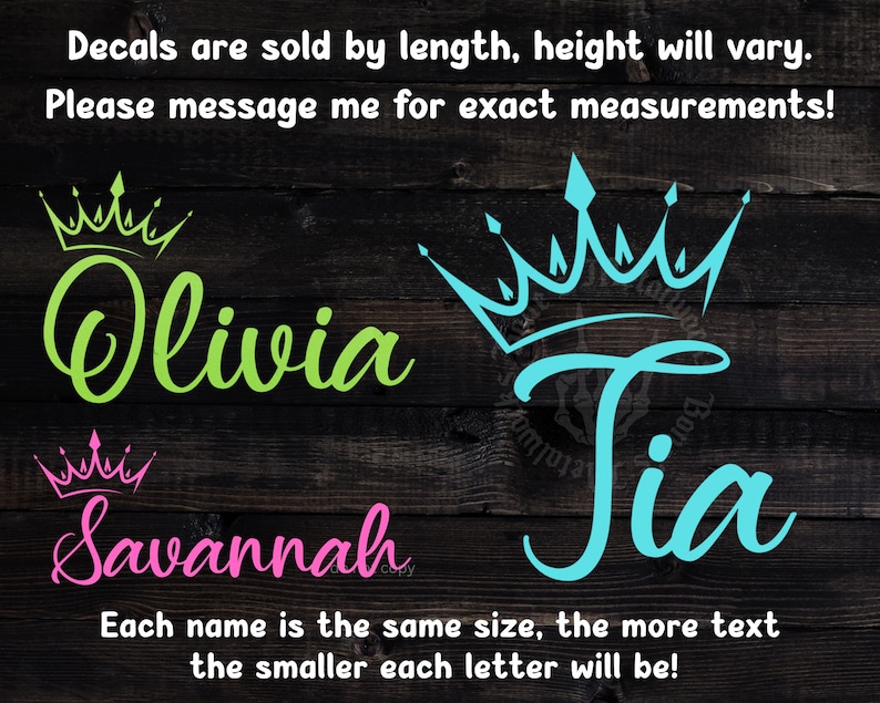 Custom Name Crown Vinyl Decal Sticker | Personalized Decal for Cups ...