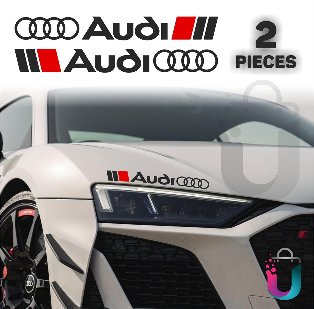 Audi 28cm Racing Badge Sickers for Car Side, Side Skirt, Side Door ...