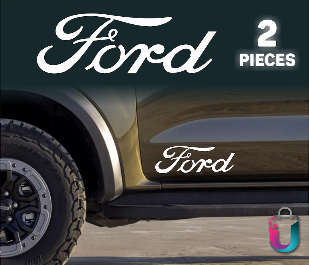 Ford 24.5cm Racing Badge Sickers Pair for Car Side, Side Skirt, Side ...
