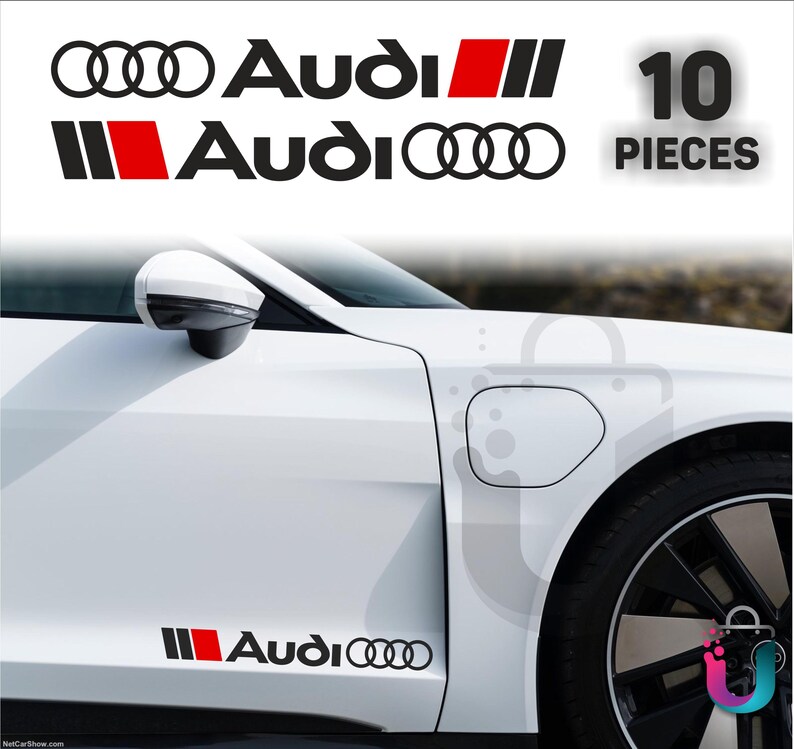 AUDI Decal 10p SET Racing Sport S Line Stickers Graphics Emblem Logo ...