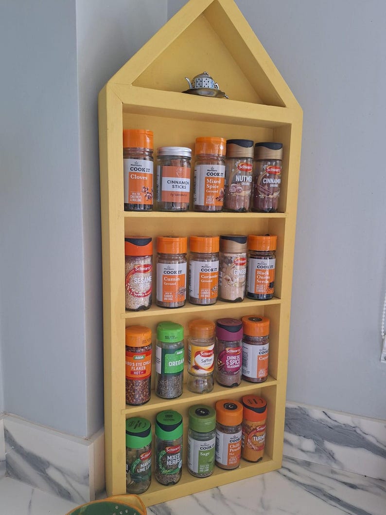 Handmade Wooden Spice Rack - Etsy