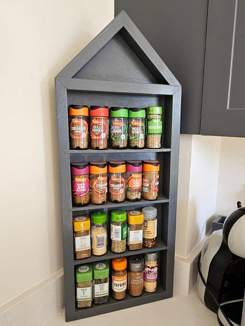 Handmade Wooden Spice Rack - Etsy