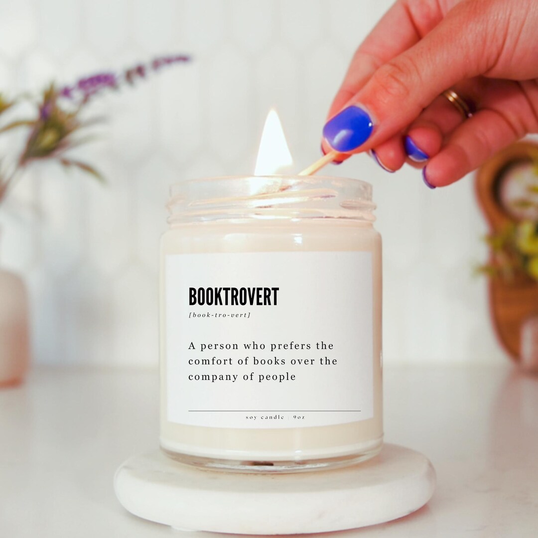 Booktrovert Soy Candle, Scented Book Lovers Candle, Favourite Book ...