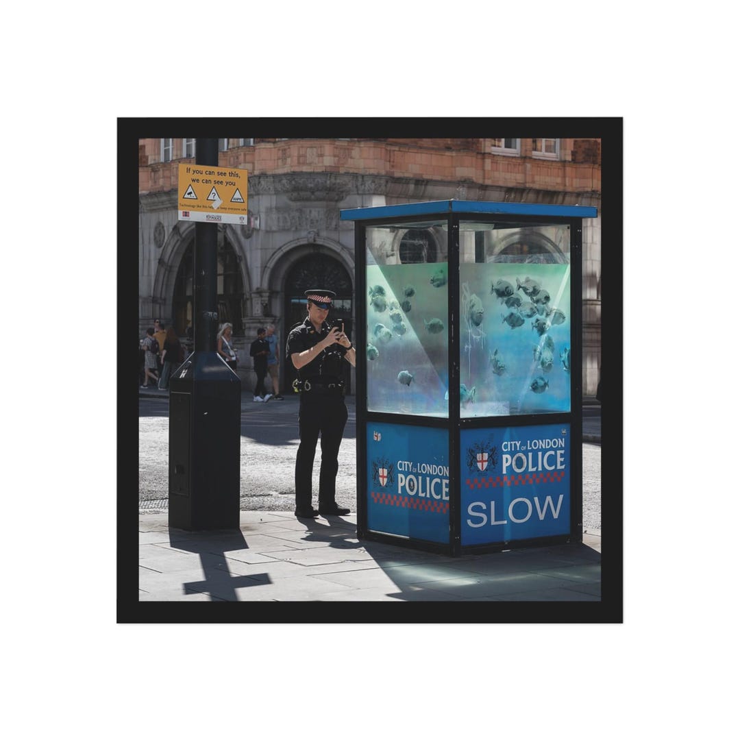 Banksy urban Piranhas: Survive the City Fridge Magnet London Zoo, Fun ...