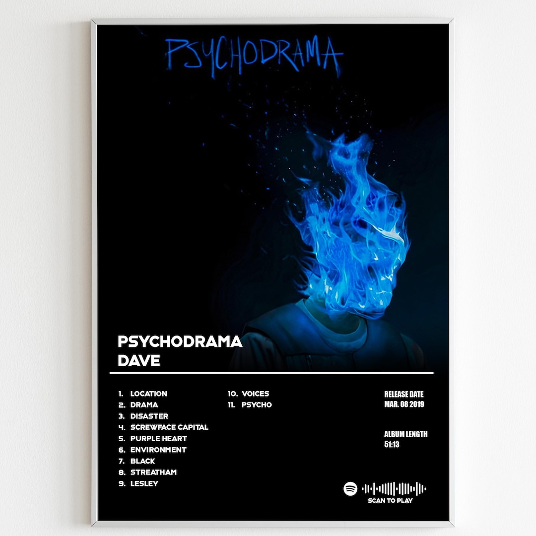 Dave PSYCHODRAMA Minimalistic Album Cover Poster Music Wall Art ...