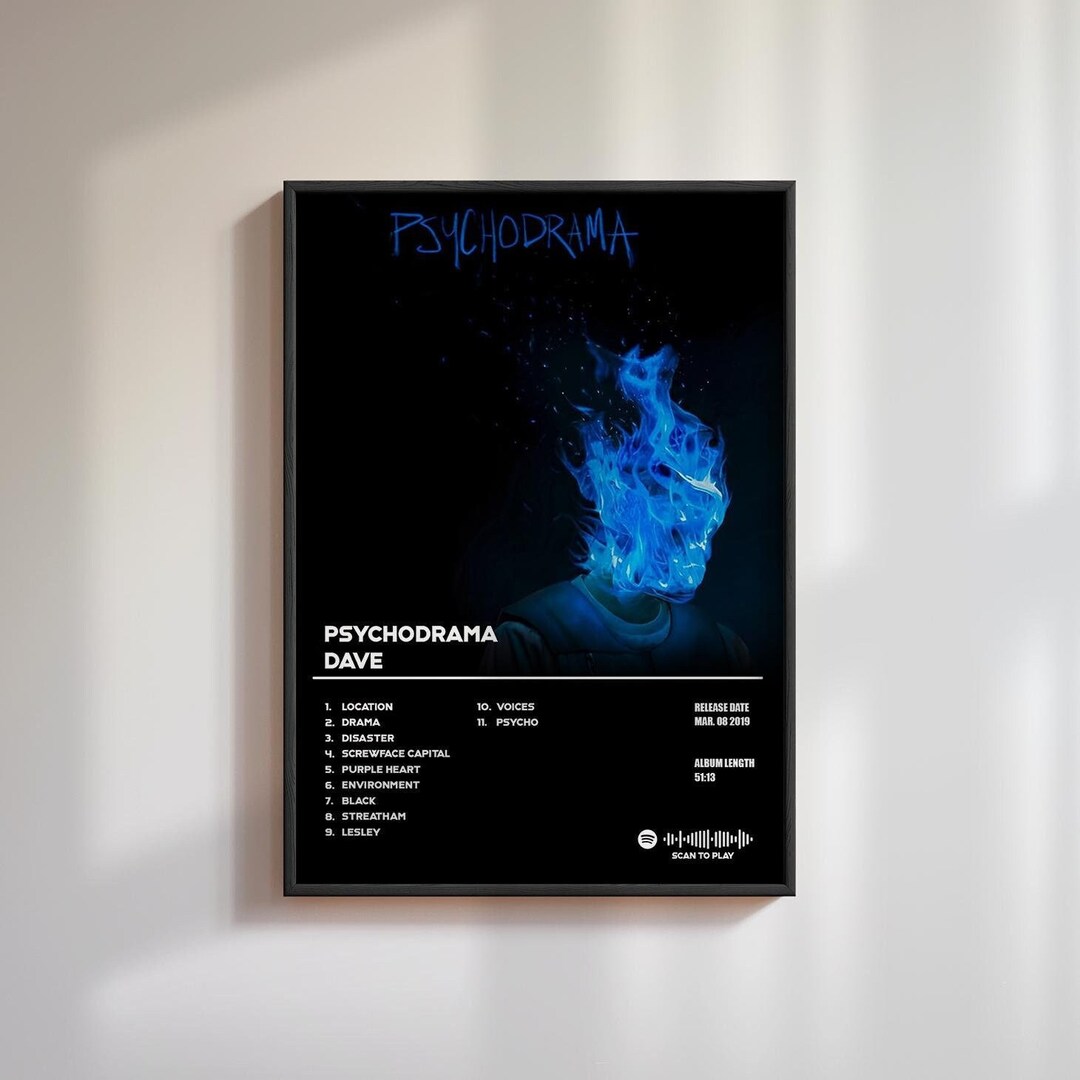 Dave PSYCHODRAMA Minimal Album Cover Poster Music Wall Art Affordable ...