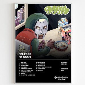 MF Doom MM...FOOD Minimalistic Album Cover Poster Music Wall Art ...