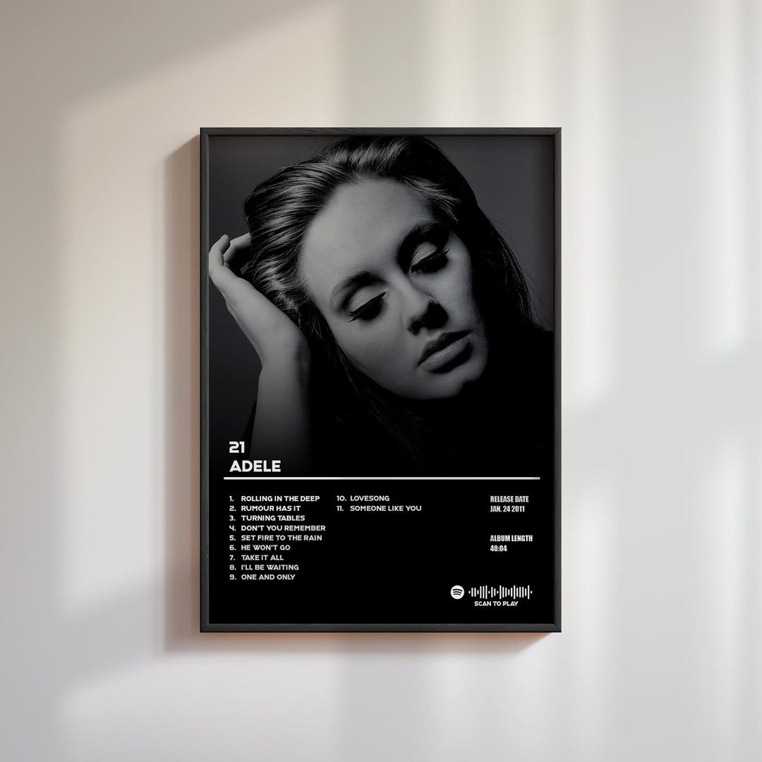 Adele 21 Album Cover Poster Music Wall Art Affordable Gift Music Poster ...