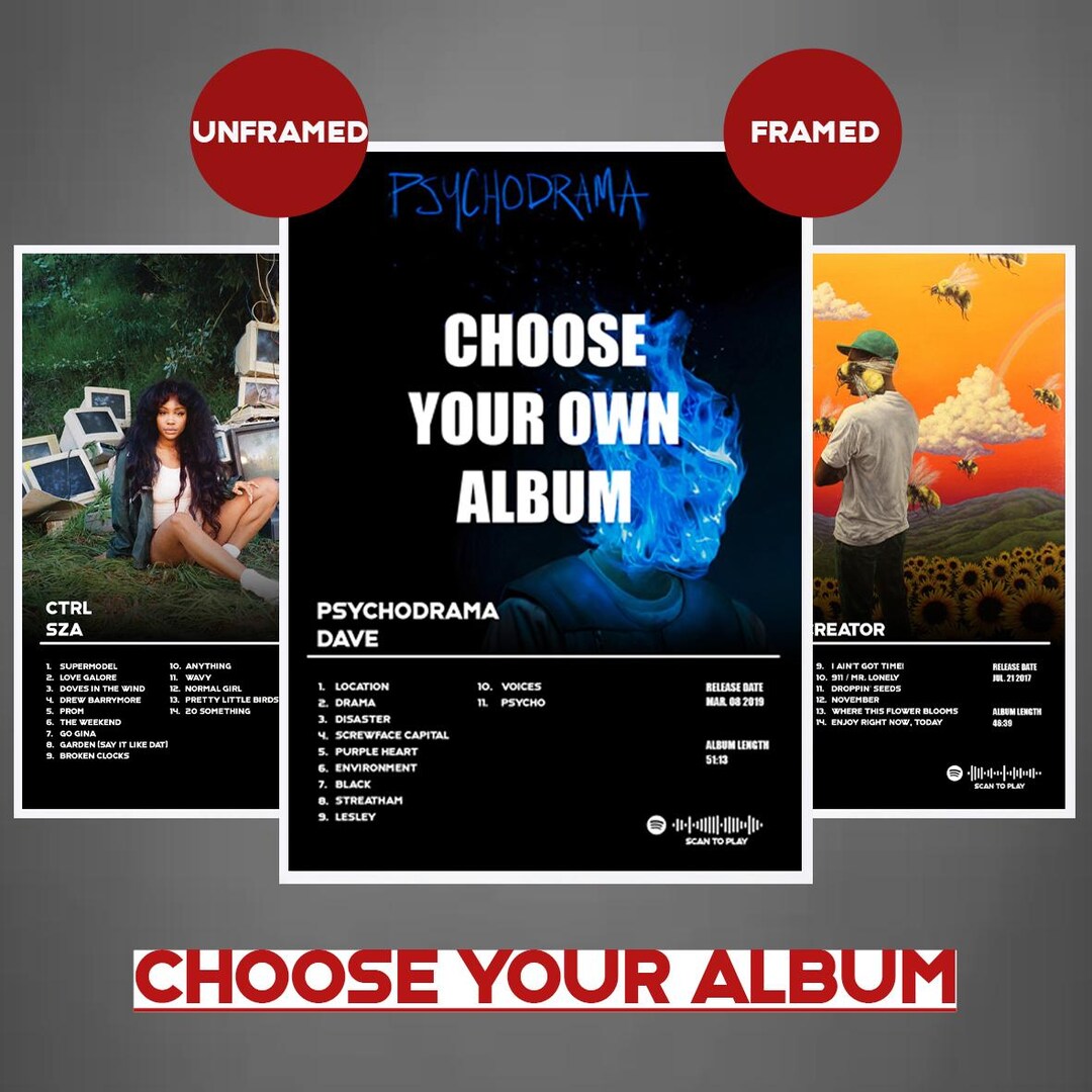 Affordable Custom Album Poster Minimalistic Album Cover Poster Music ...