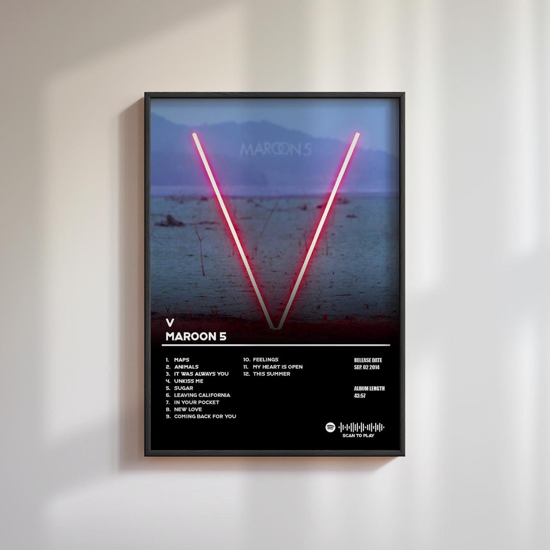 Maroon 5V Minimalistic Album Cover Poster Music Wall Art Affordable ...