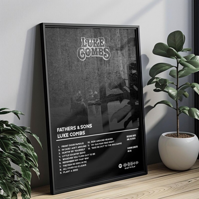 Fathers & Sons Luke Combs Album Cover Poster Music Wall Art Affordable ...