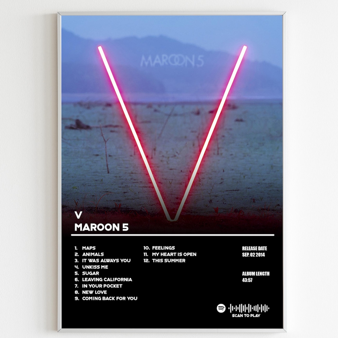 V Maroon 5 Minimalistic Album Cover Poster Music Wall Art Affordable ...