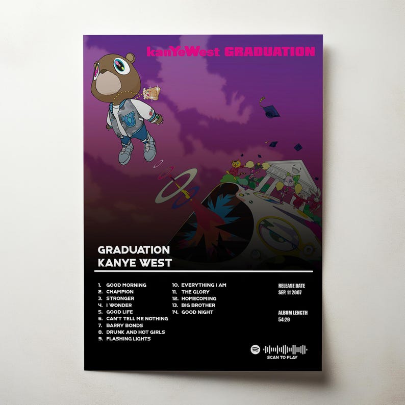 Kanye West Graduation Album Cover Poster Music Wall Art Affordable Gift ...