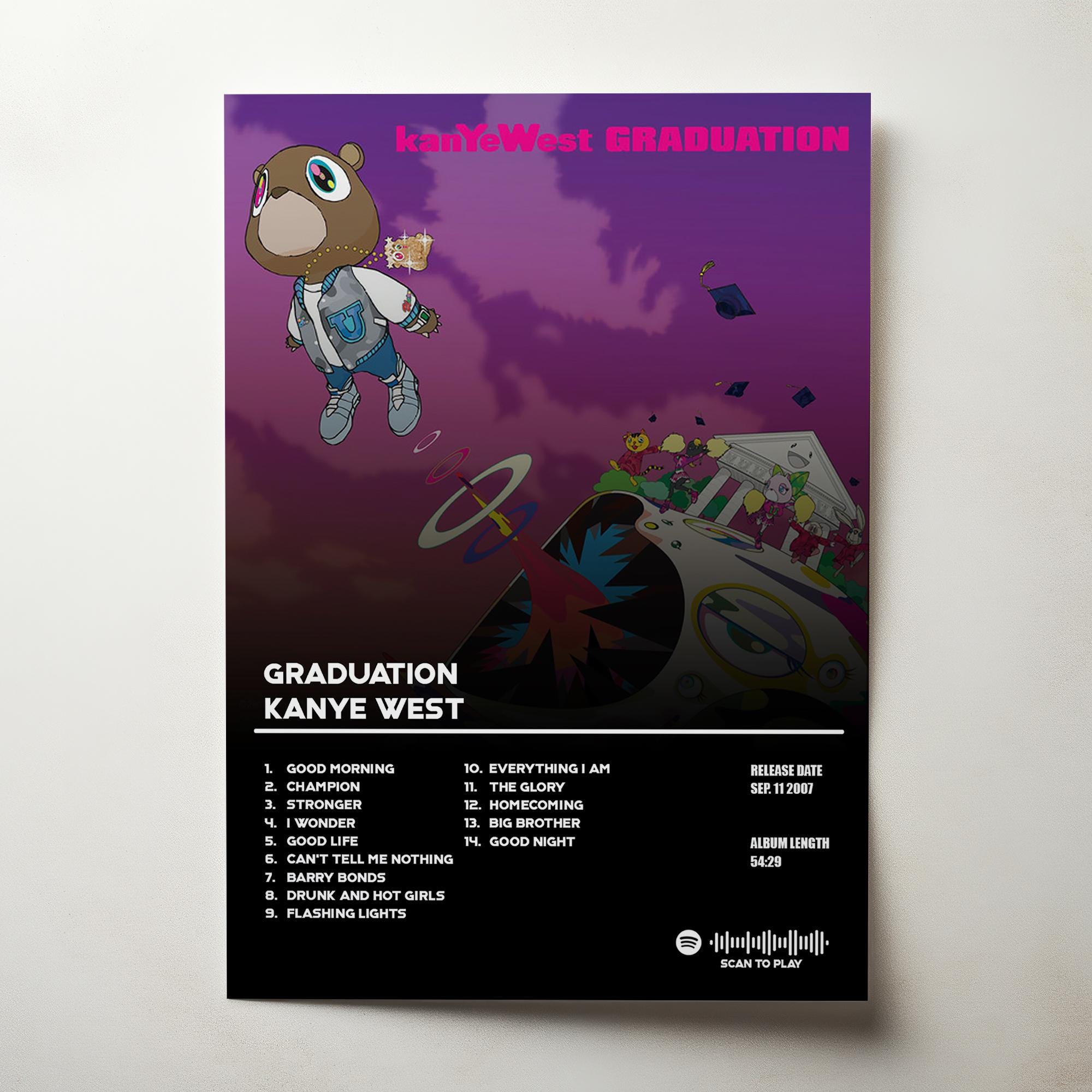 Kanye West Graduation Album Cover Poster Music Wall Art Affordable Gift ...