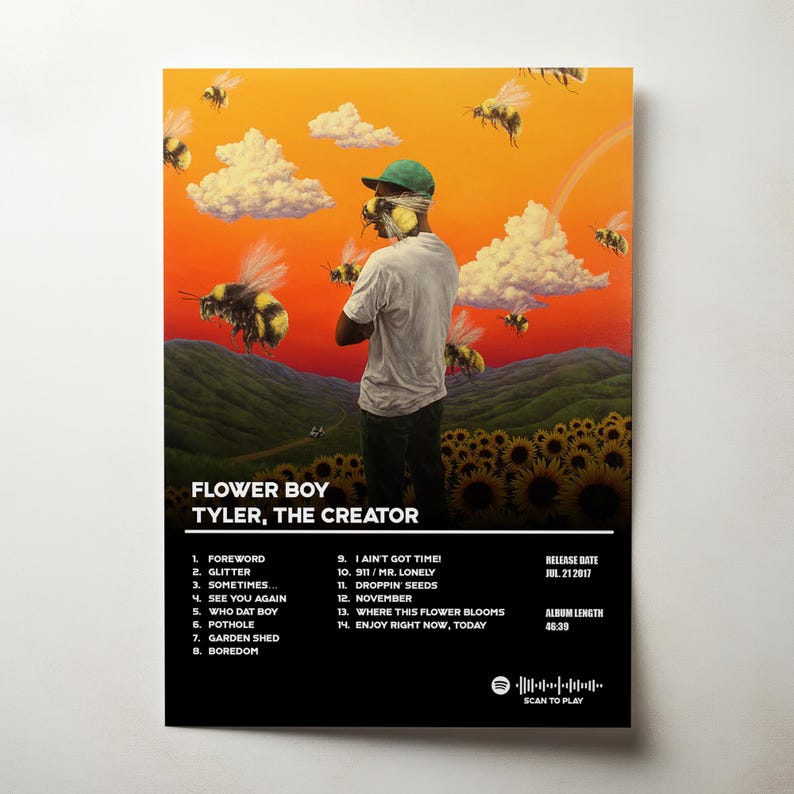 Tyler, the Creator Flower Boy Album Cover Poster Music Wall Art ...
