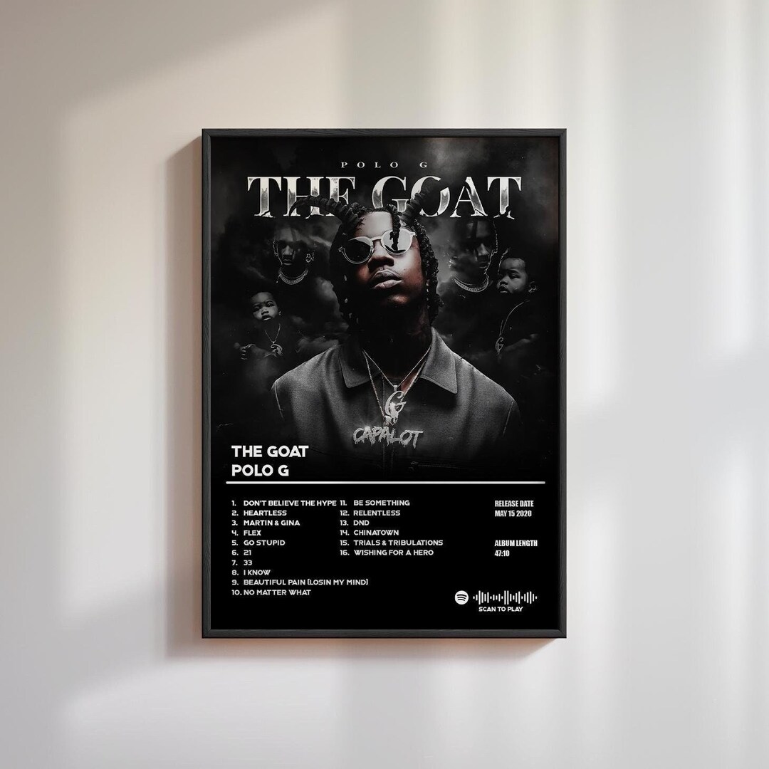 THE GOAT Polo G Minimalistic Album Cover Poster Music Wall Art ...