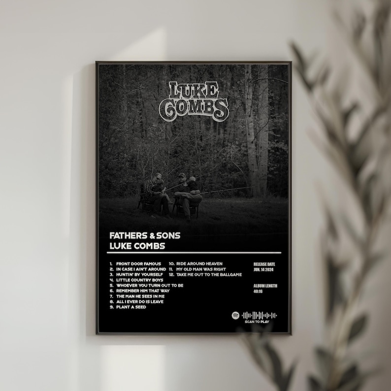 Fathers & Sons Luke Combs Album Cover Poster Music Wall Art Affordable ...