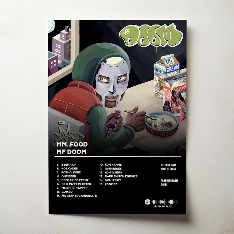 MF Doom MM...FOOD Minimalistic Album Cover Poster Music Wall Art ...