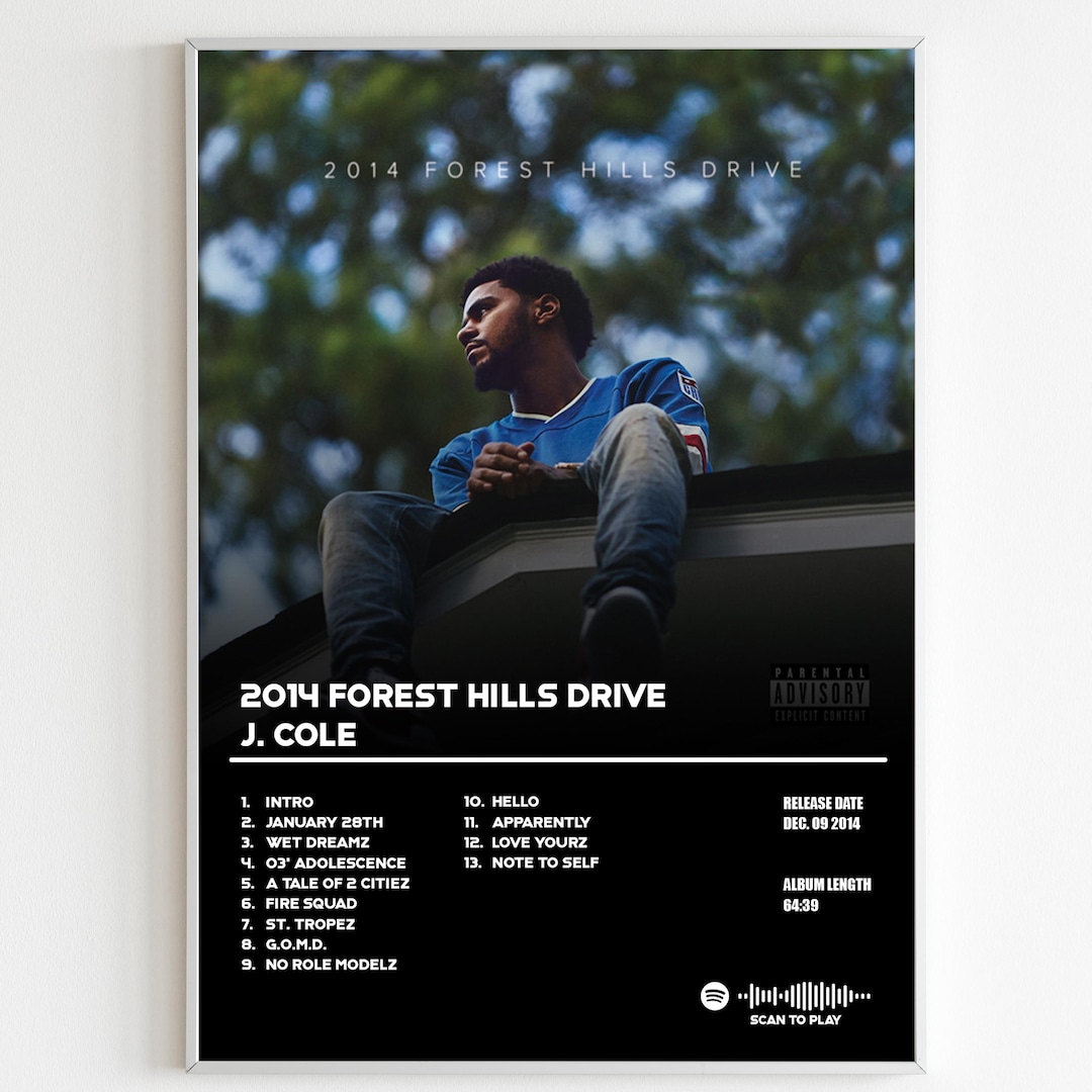 J. Cole 2014 Forest Hills Drive Album Cover Poster Music Wall Art ...
