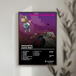 Kanye West Graduation Minimalistic Album Cover Poster Music Wall Art ...
