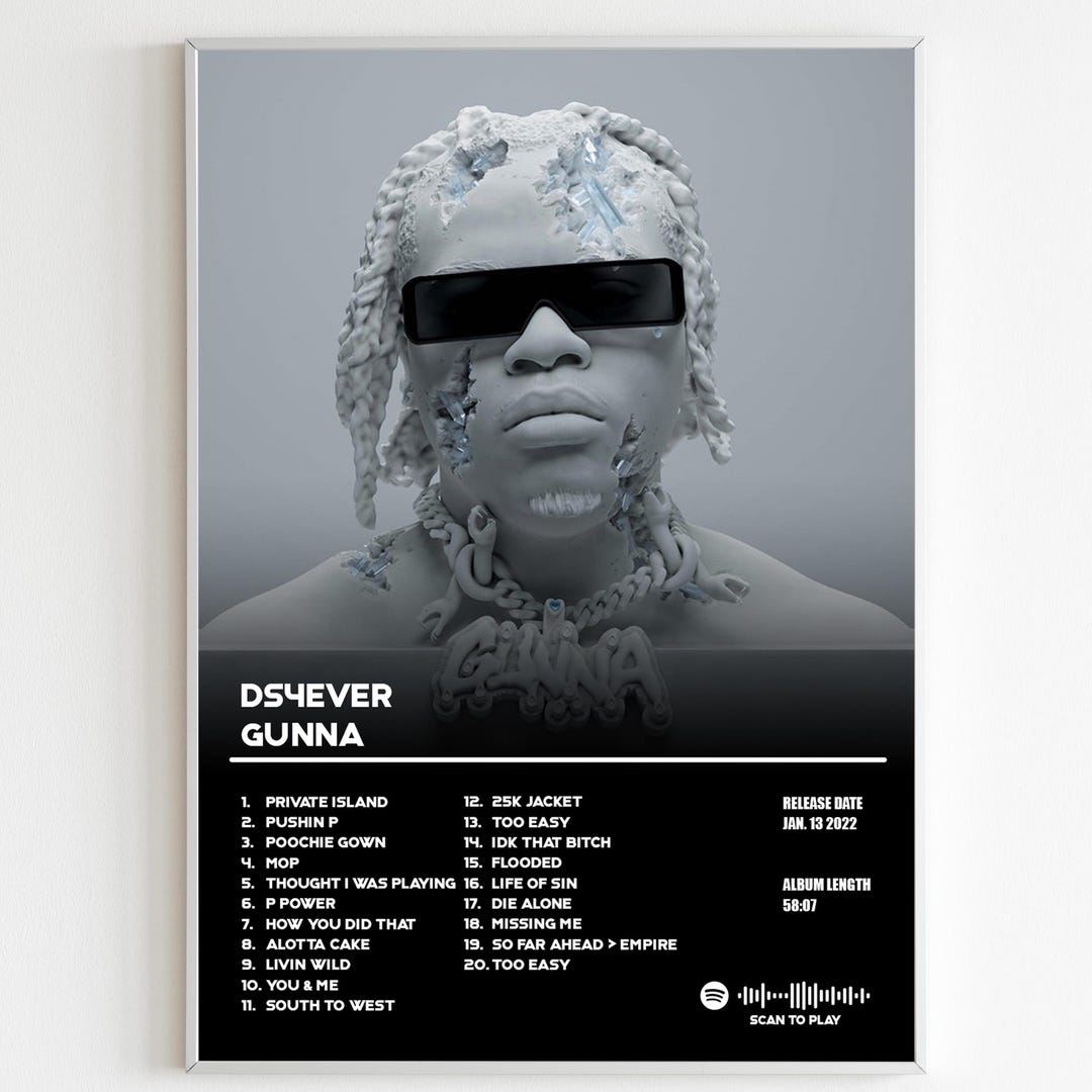 Gunna DS4EVER Minimalistic Album Cover Poster Music Wall Art Affordable ...