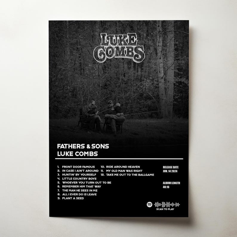 Fathers & Sons Luke Combs Album Cover Poster Music Wall Art Affordable ...