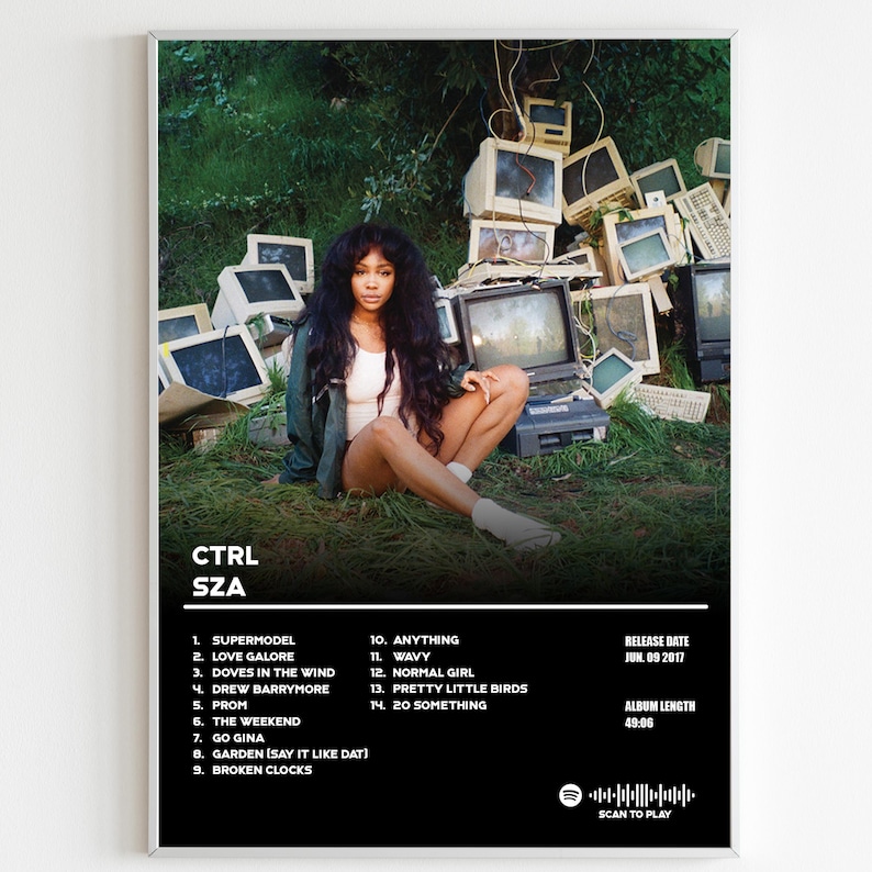 SZA CTRL Minimalistic Album Cover Poster Music Wall Art Affordable Gift ...