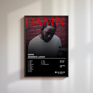 Kendrick Lamar DAMN. Minimalistic Album Cover Poster Music Wall Art ...