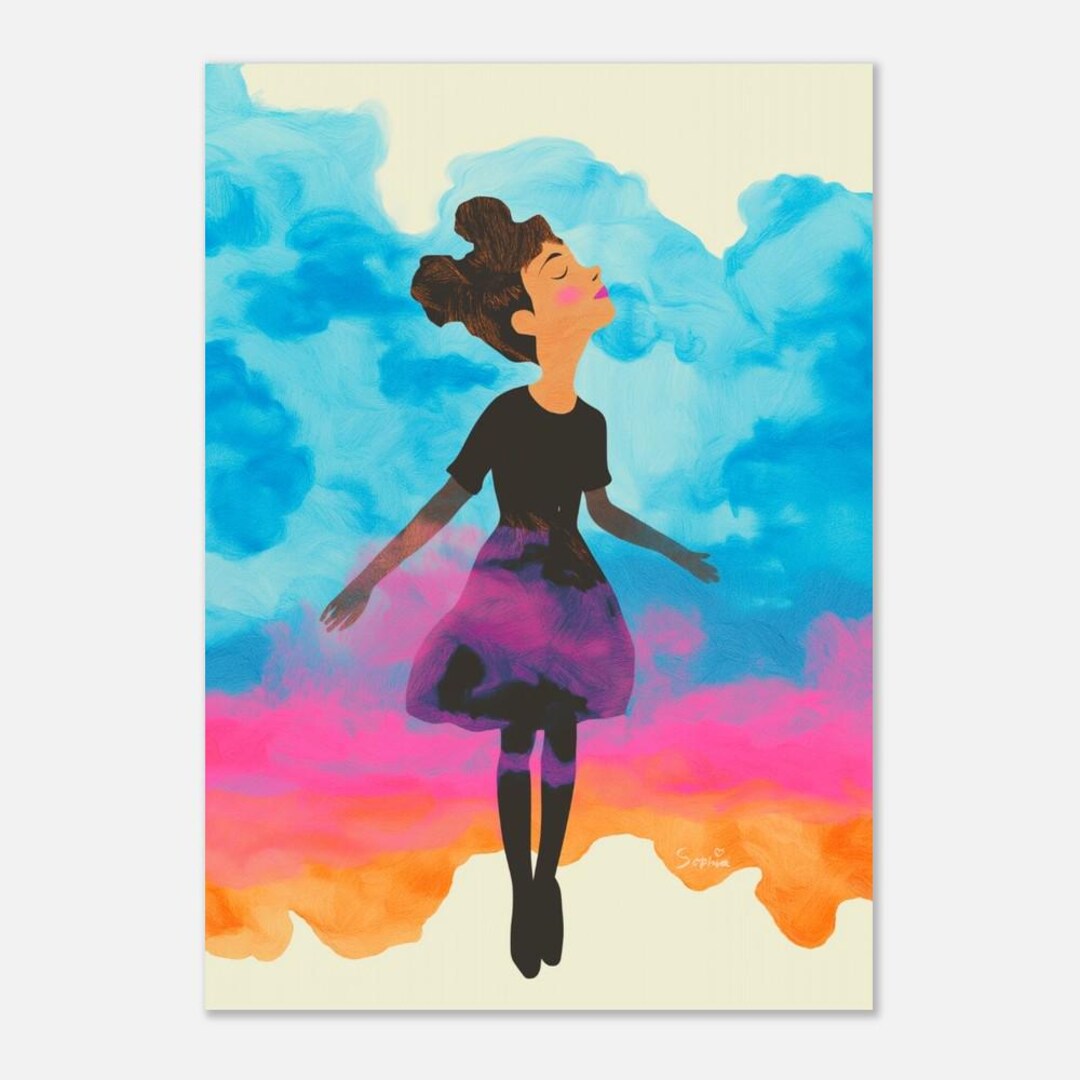 Abstract Floating Ballerina Pastel Print - Etsy