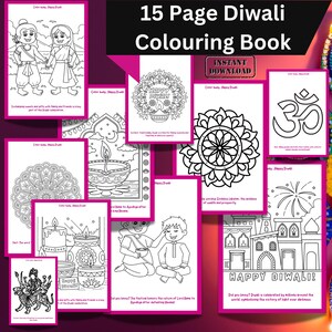Diwali Colouring Book, Colour & Learn, Hindu Colouring Pages, Kids ...