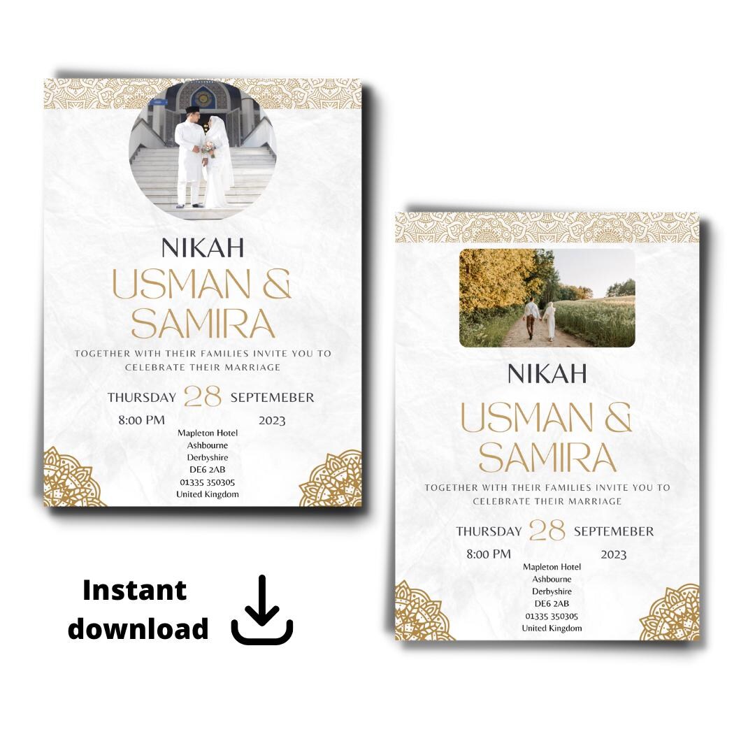 Editable Nikah Wedding Invitation Template Instant Download ...