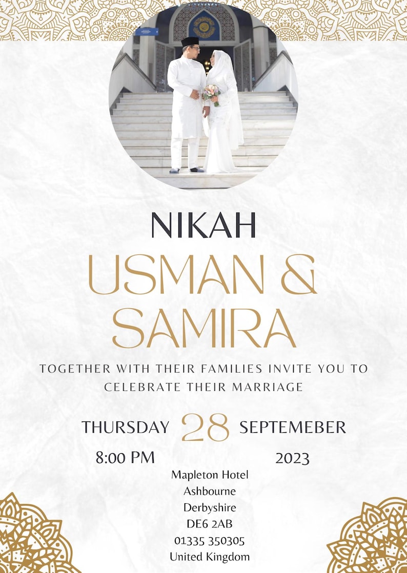 Editable Nikah Wedding Invitation Template Instant Download ...