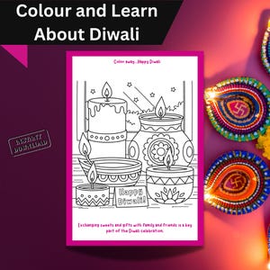 Diwali Colouring Book, Colour & Learn, Hindu Colouring Pages, Kids ...