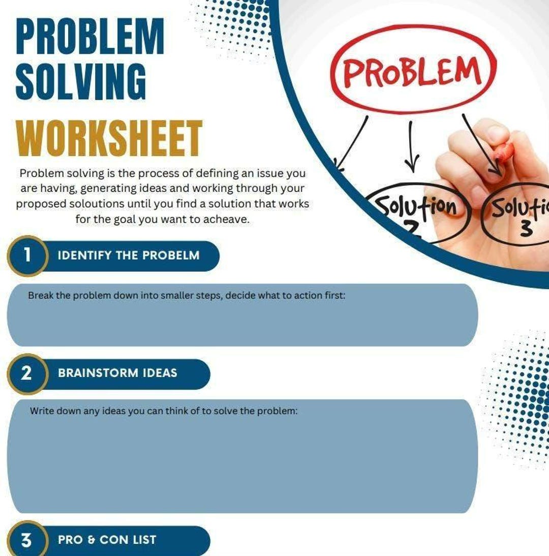 Problem Solving Worksheet Simple to Use 8 Step Digital Download ...