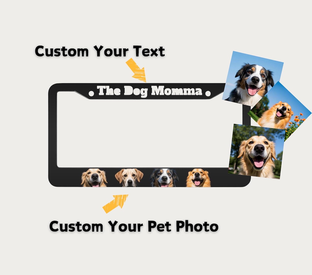 Custom Dog License Plate Frame,pet License Plate Frame, Custom Cat ...