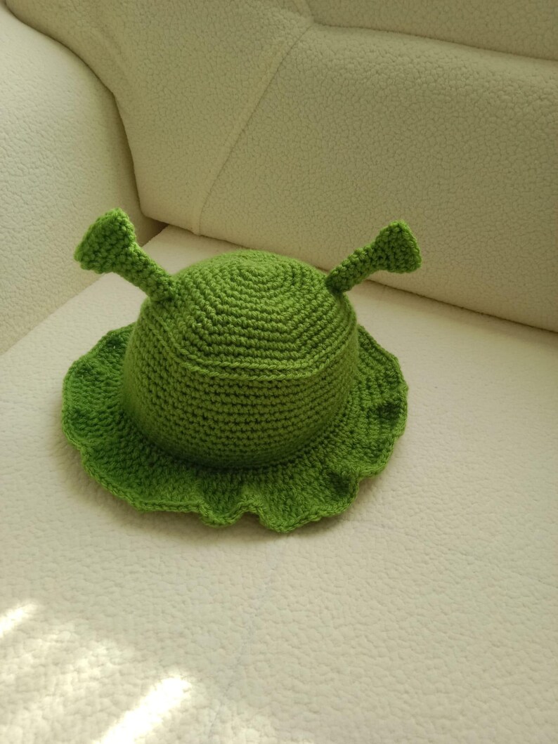 Shrek Hats, Green Bucket Hat, Crochet Hats Knitted Hat, Handmade Hats ...