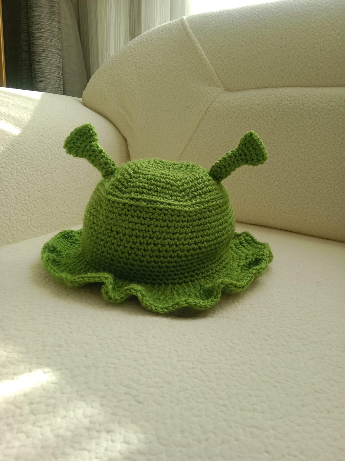 Shrek Hats, Green Bucket Hat, Crochet Hats Knitted Hat, Handmade Hats ...