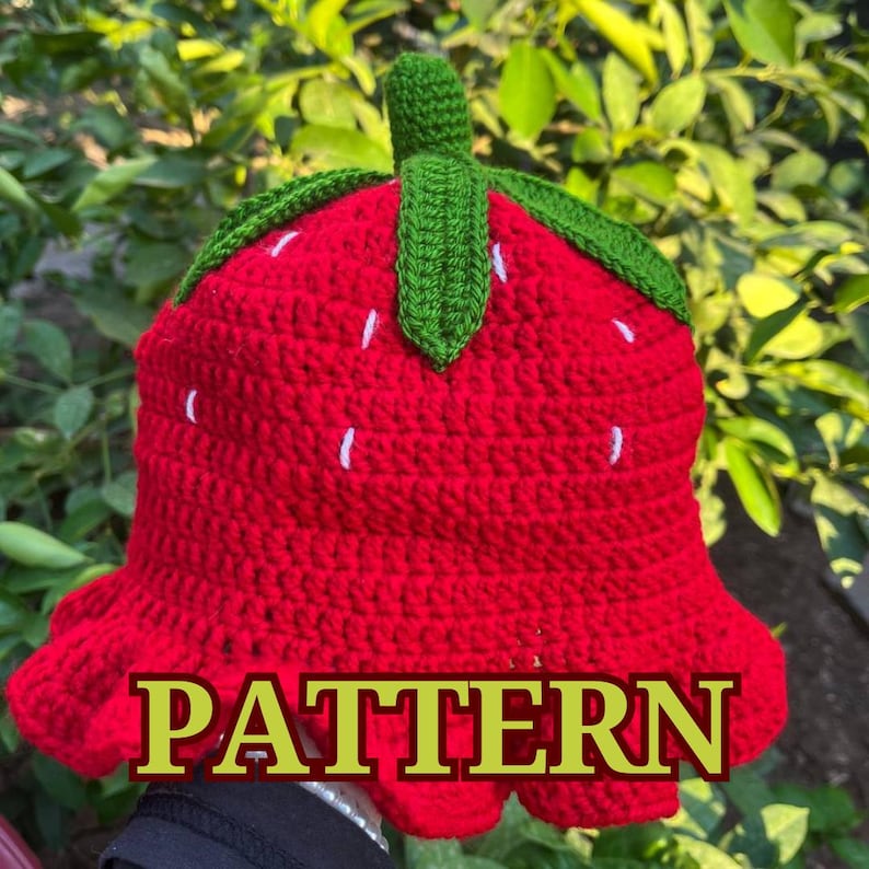 PDF PATTERN - Strawberry Crochet Hat Pattern - Digital Download for ...