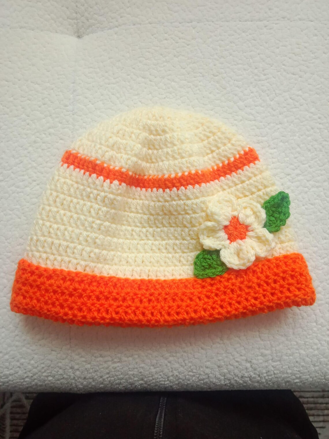 Handmade Crochet Green Bucket Hat With Orange and Carrot Accents ...