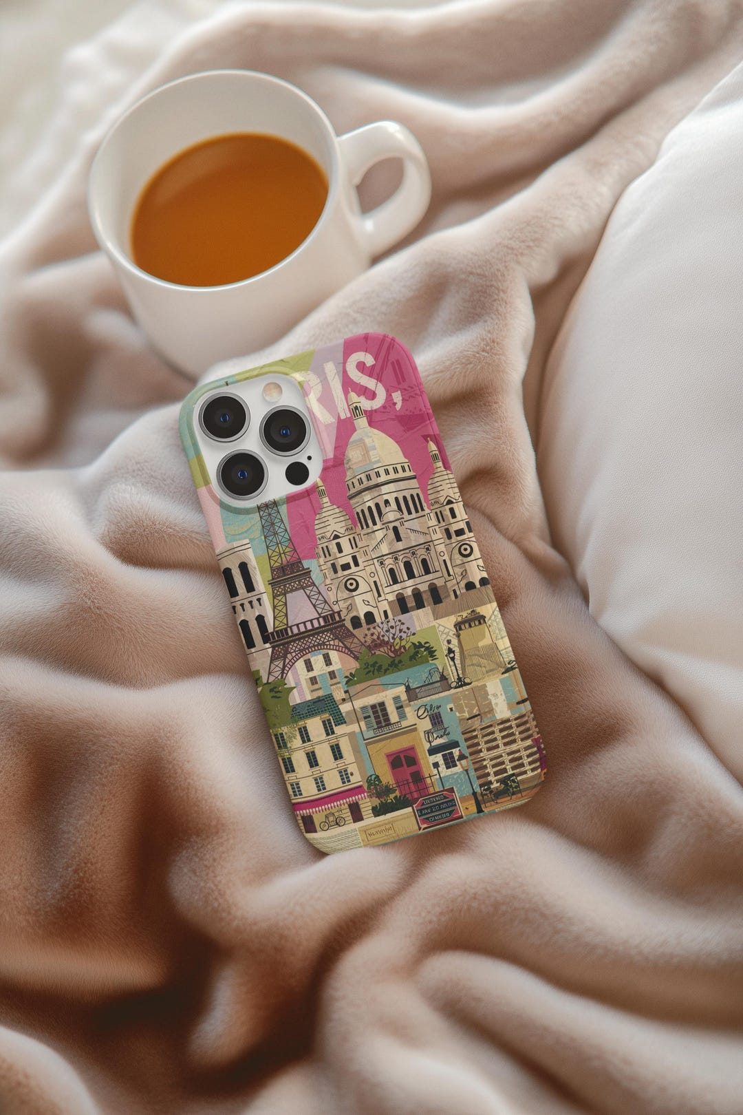 Paris Landmarks Collage Tough Cases, Eiffel Tower & Sacre-cour Basilica ...