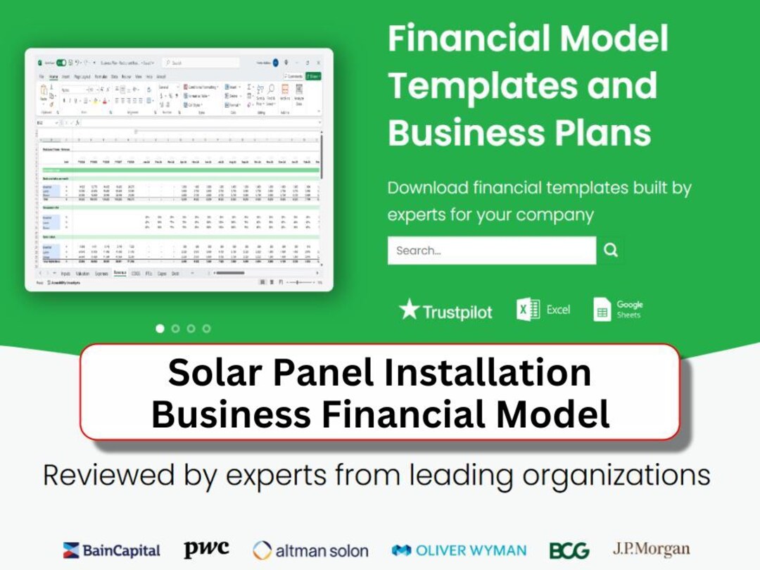 Solar Panel Financial Model | Business Financial Model | Renewable ...