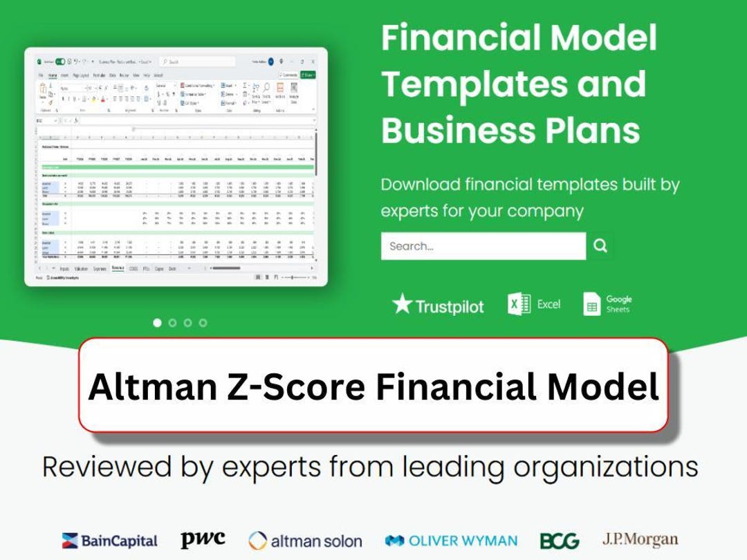 Altman Z-score Financial Model Template | Financial Risk Assessment ...
