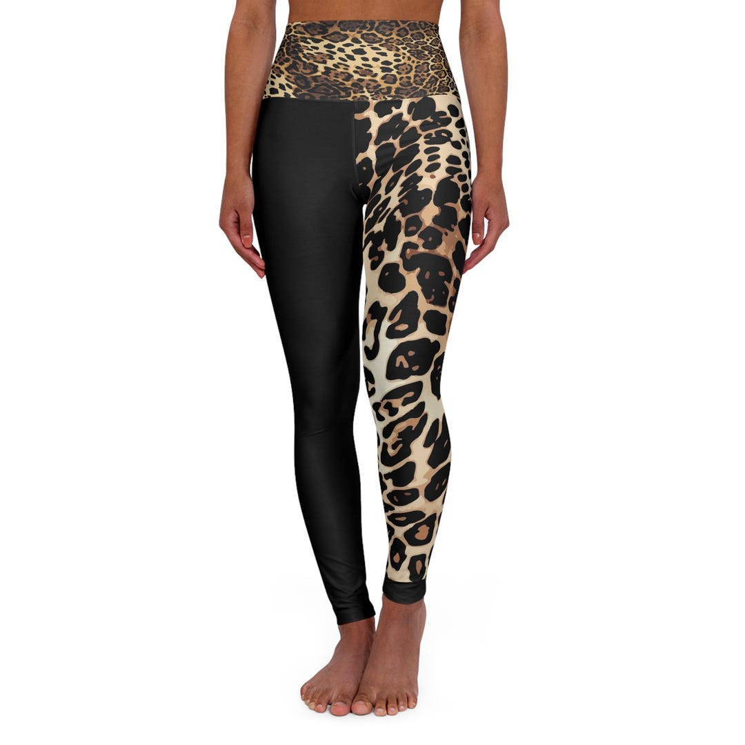 Leopard Yoga Leggings, Animal Print Workout Pants, Yoga Tights, Fitness ...