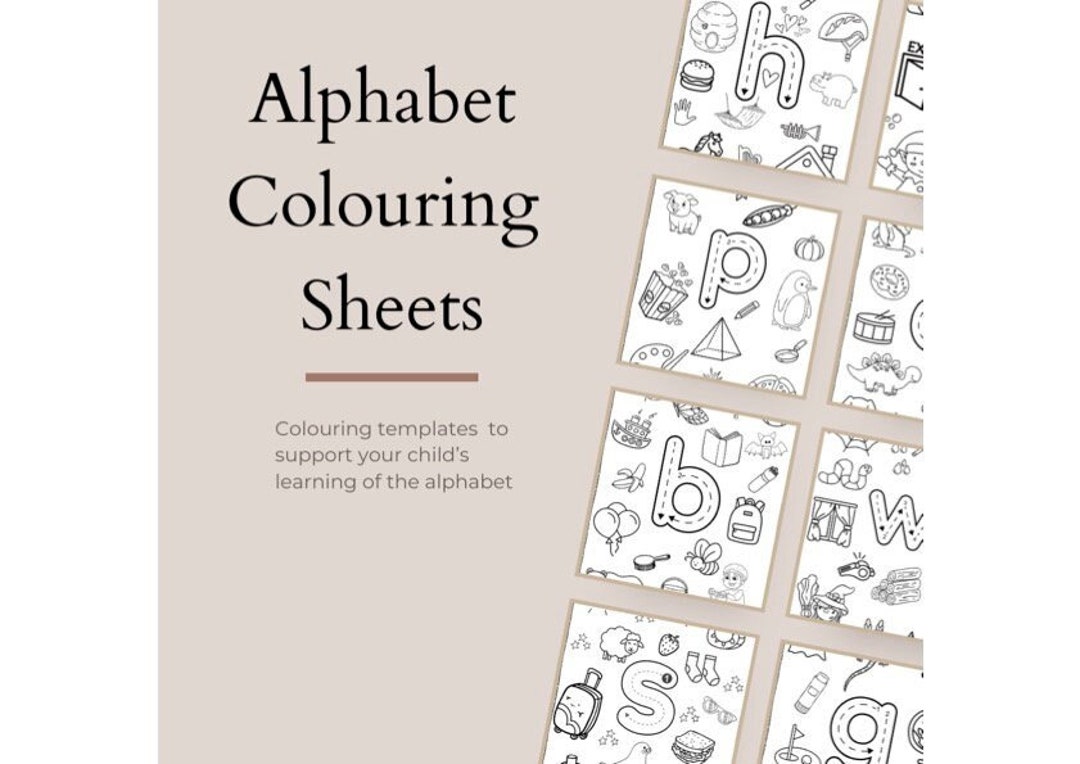 26 Printable Alphabet Colouring Pages - Etsy