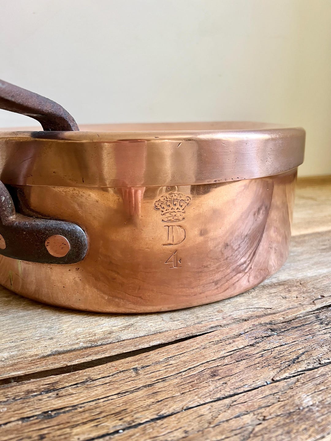 Antique English Jones Bros Copper Saute Pan With Lid CROWN STAMP - Etsy
