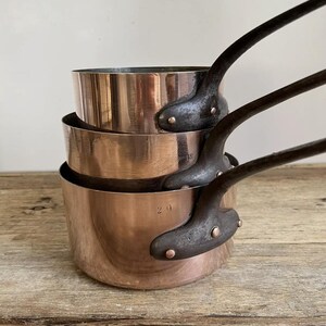 Set of 3 Graduated French Copper Pans - Etsy