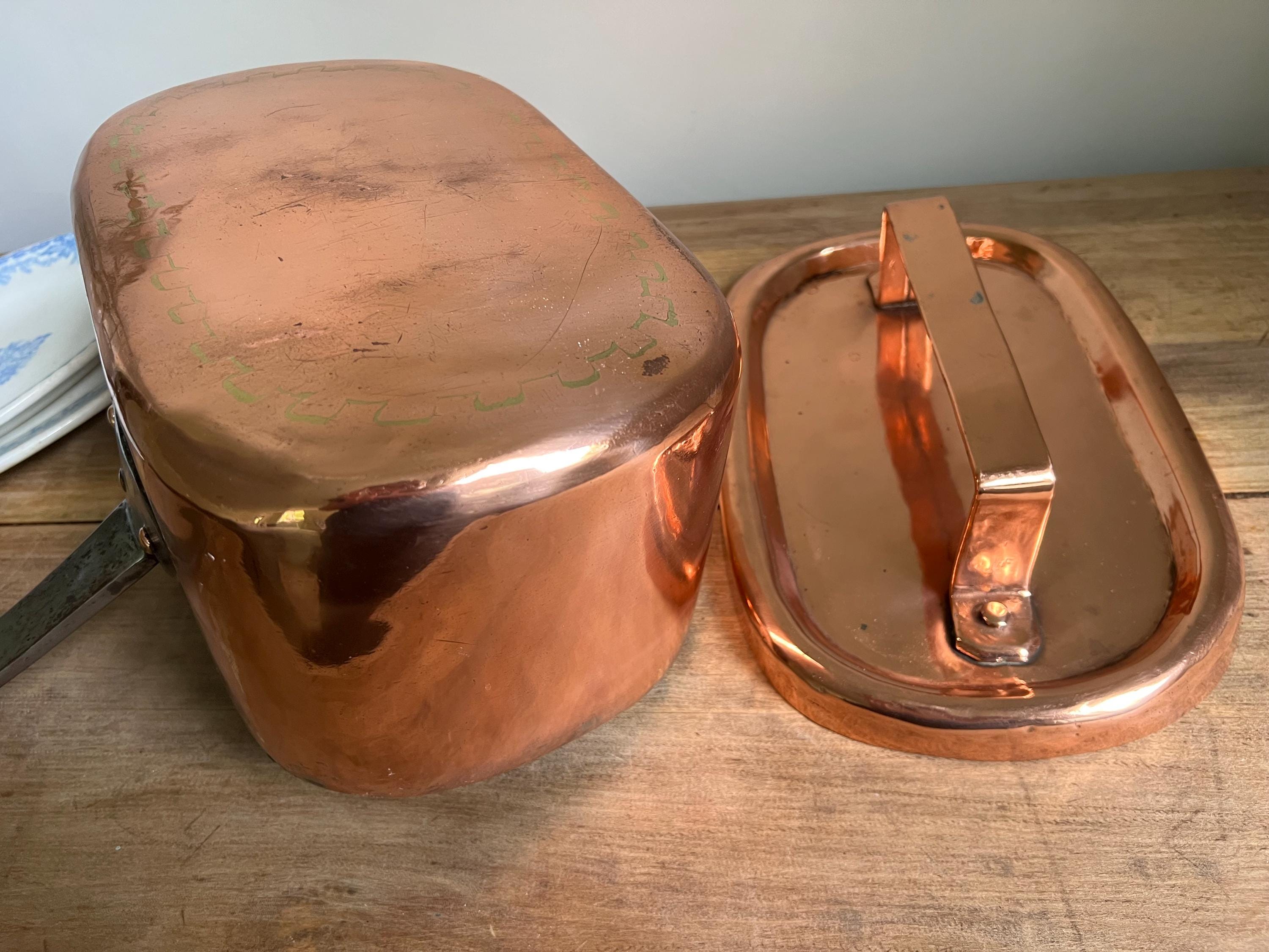 Dovetailed Antique Copper Braising Pot With Lid & Handle - Etsy